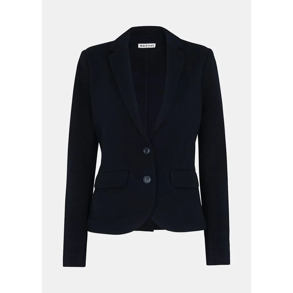 Whistles | Jackets & Coats | Whistles Navy Slim Jersey Blazer Jacket ...